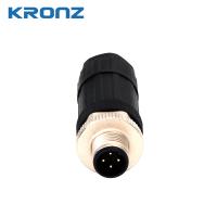 China M12 Plug Connector 8 Pin A-code Black Screw Connection For Industrial Applications for sale