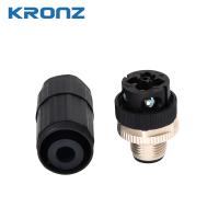 China 4 Pins M12 Connector A-code With Insulation Resistance ≥100MΩ Brass Contact Nut Material for sale