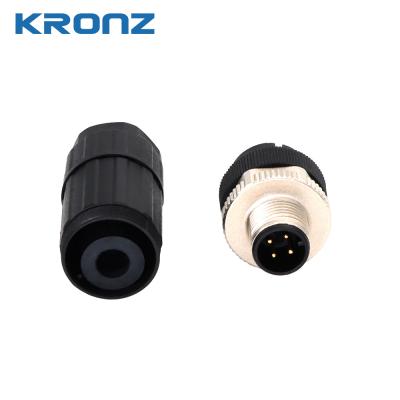 China M12 Connector 4 Pins Coding A Voltage 250V Screw Contact Brass Circular Connectors for sale