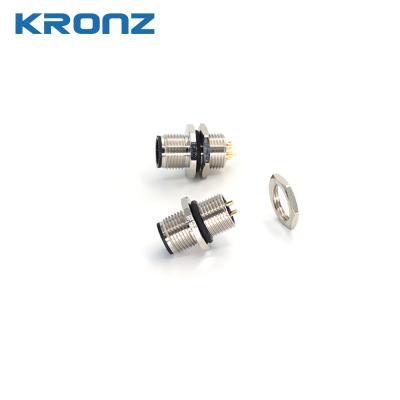 China M12 Panel Male Male Connector 4 pin Aviation Plug Back Mount Wire Cable Connector for sale