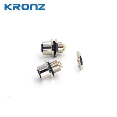 China Aviation Plug Solder Female Mount 8Pin Connector Socket M12 for Electrical Electronic Signal for sale