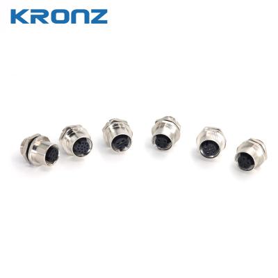 China Sensor Connector 12 Pole M12 Receptacle Male 12 Positions Solder Socket Avaition Plug for sale