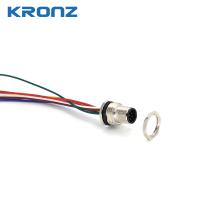 China M12 8 Pin Connector Cable IP67 Waterproof Panel Front Socket Plug with 1M Wire for sale
