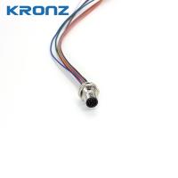 China M12 8 Pin Connector Cable IP67 Waterproof Panel Front Socket Plug with 1M Wire for sale