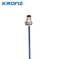 China M12 Cable Connector Male Aviation Socket with 1m Wire Open 12mm Panel Mount Plug for sale