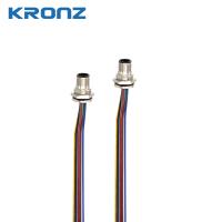 China Waterproof M12 12 Pin Socket Wire Board Front Connector Cable with Zinc Alloy Shell for sale