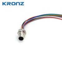 China Waterproof M12 12 Pin Socket Wire Board Front Connector Cable with Zinc Alloy Shell for sale