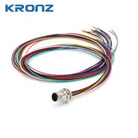 China Waterproof M12 12 Pin Socket Wire Board Front Connector Cable with Zinc Alloy Shell for sale