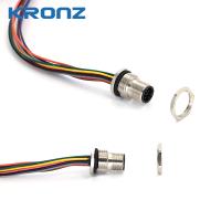 China Waterproof M12 12 Pin Socket Wire Board Front Connector Cable with Zinc Alloy Shell for sale