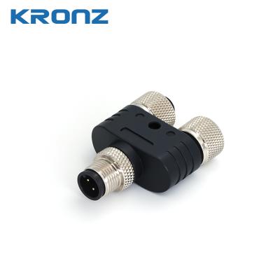 China IP67 M12 4-Pin A Code Y Splitter 1 Male to 2 Female Extension Branch Cable for Factory Automation for sale