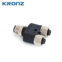 China IP67 M12 4-Pin A Code Y Splitter 1 Male to 2 Female Extension Branch Cable for Factory Automation for sale