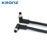 China M12 male bent pre cast connector K-CODE IP67 Suitable for automated sensors for sale