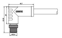 China M12 male bent pre cast connector K-CODE IP67 Suitable for automated sensors for sale