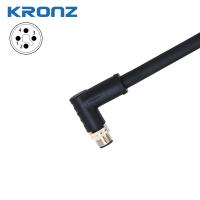 China M12 male bent pre cast connector T-CODE IP67 Suitable for automated sensors for sale
