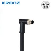 China M12 male bent pre cast connector L-CODE IP67 Suitable for automated sensors for sale