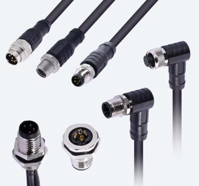 China Shielded M12 Female Connector with Straight Outlet and Copper Alloy Contacts for Harsh Environments for sale