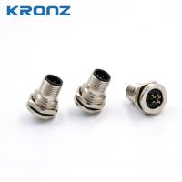 China M12 Panel Mount Male Connector with 5-Pin A-Code, Front Fastened and Solder Cup Termination for Industrial Automation for sale
