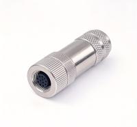 China 12-Pin M12 Male Field Wirable Connector with A-CODE Keying and IP67 Protection for sale