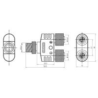 China IP67 Rated M12 Y-Distributor Connector with 4 Pin M12 Male and 3 Pin M12 Female Ports for sale