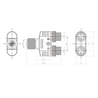 China IP67 M12 Y-distributor Female Connector with 4 Pin IEC 61076-2-101 Standard for sale