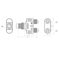 China IP67 M12 Y-distributor with Gold Plated Contacts Compliant with IEC 61076-2-101 Standard for sale