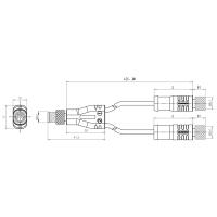 China M12 Y-distributor with Cable Male M8x1 - Female M8x2 for sale