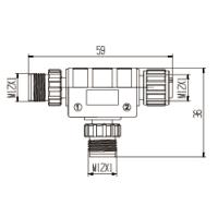 China IP67 IEC 61076-2-101 Gold Plated M12 Distributor Connector M12 Y Distributor Male M12x2 Female M12x1 for sale