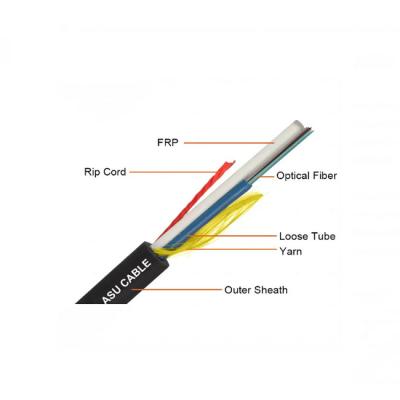 China ASU 12-Core Self-Supporting Aerial Fiber Optic Cable with PE Sheath for sale