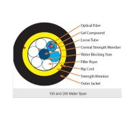 China ADSS Fiber Optic Cable 24 Core 100m Single PE Jacket Aramid Yarn for sale