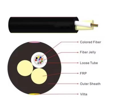 China ASU Aerial Fiber Optic Cable 2-12 Fibers Single Mode FRP Strength for sale