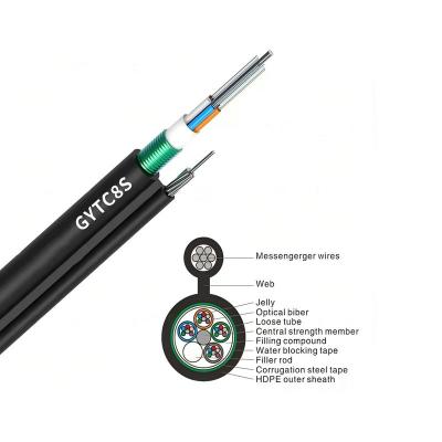 China GYTC8S 8-Core Aerial Figure 8 Fiber Optic Cable Outdoor PE/LSZH for sale
