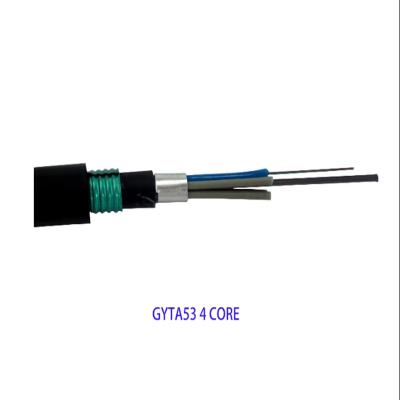 China 12 Core GYTA53 Double Jacket Armored Fiber Optic Cable for sale