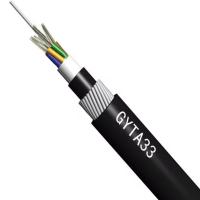 China GYTA33 12-36 Core Steel Armored Direct Burial Fiber Optic Cable for sale