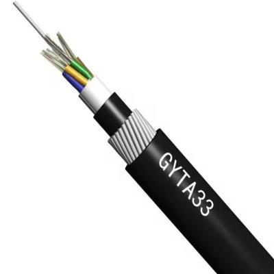 China GYTA33 12-36 Core Steel Armored Direct Burial Fiber Optic Cable for sale