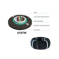China Single Mode Armored Fiber Optic Cable GYXTW 2-24 Core Steel Wire for sale