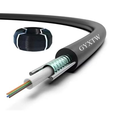 China Single Mode Armored Fiber Optic Cable GYXTW 2-24 Core Steel Wire for sale