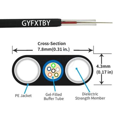 China GYFXTBY Outdoor Fiber Optic Cable 6 Core G.652D PE Sheath for sale
