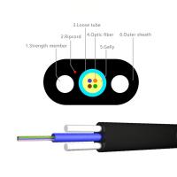 China GYFXTBY-8B1.3 Outdoor Fiber Optic Cable 8 Core Flat Drop PE Sheath for sale