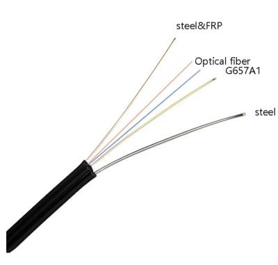 China FTTH Drop Cable GJYXCH 2-Core Single Mode with Steel Wire Strength Member for sale