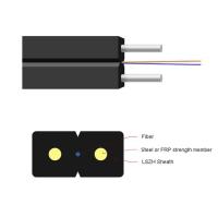 China Aerial Indoor FTTH Drop Cable 1-4 Core GJXH with Steel Reinforcement for sale