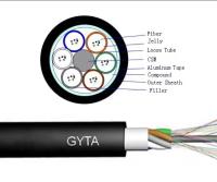 China GYTA Outdoor Armored Fiber Optic Cable 12 24 Cores PE Jacket for sale
