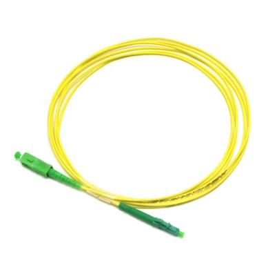 China LSZH FTTH Fiber Patch Cord SC APC to LC APC Single Mode Yellow 3M for sale