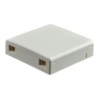 China FTTH Fiber Rosette Box 2-Port SC/LC Coupler Wall Mount for sale