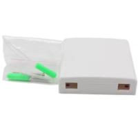 China FTTH Fiber Rosette Box 2-Port SC/LC Coupler Wall Mount for sale