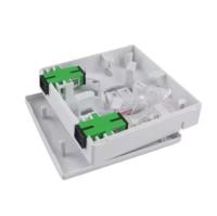 China FTTH Fiber Rosette Box 2-Port SC/LC Coupler Wall Mount for sale