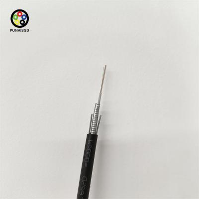 China Single Mode Armored Fiber Optic Cable 2-24 Core Steel Tape PE Jacket for sale