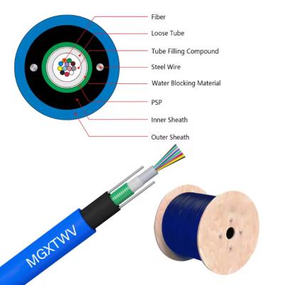 China MGTSV Steel Tape Armored Duct Fiber Optic Cable G652D 12 Core for sale