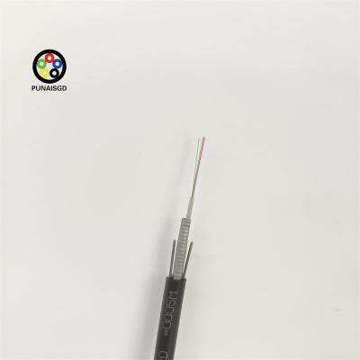 China Single Mode Aerial Fiber Optic Cable GYXTW 2-24 Core Steel Armoured for sale