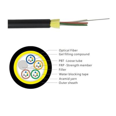 China ADSS Fiber Optic Cable G652.D 24-144 Core Single Mode 4km/Drum for sale