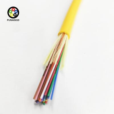 China GJFJV Indoor Fiber Optic Cable 12 Core PVC Yellow for sale